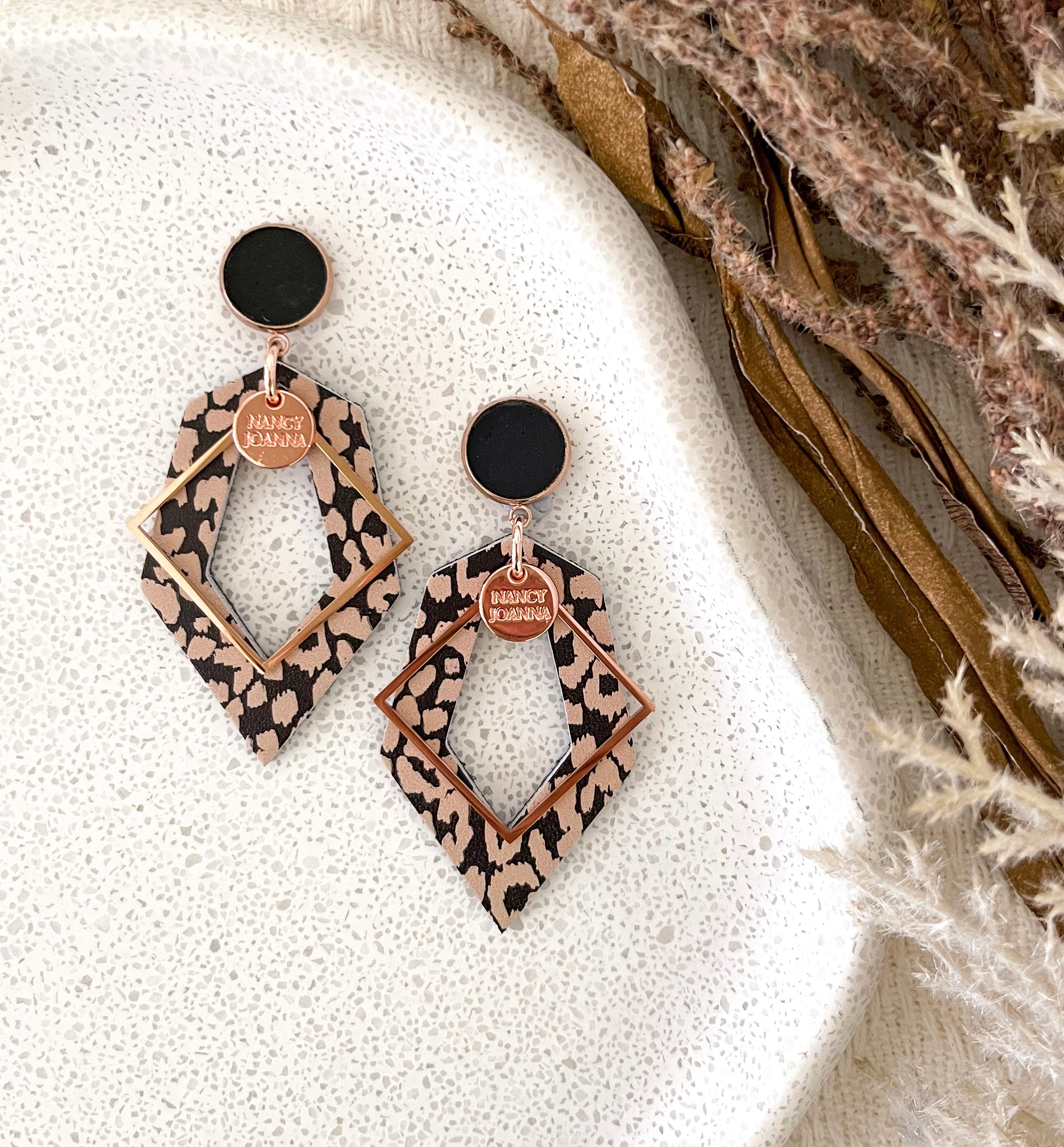 Concrete Black Leopard Geos – Nancy Joanna