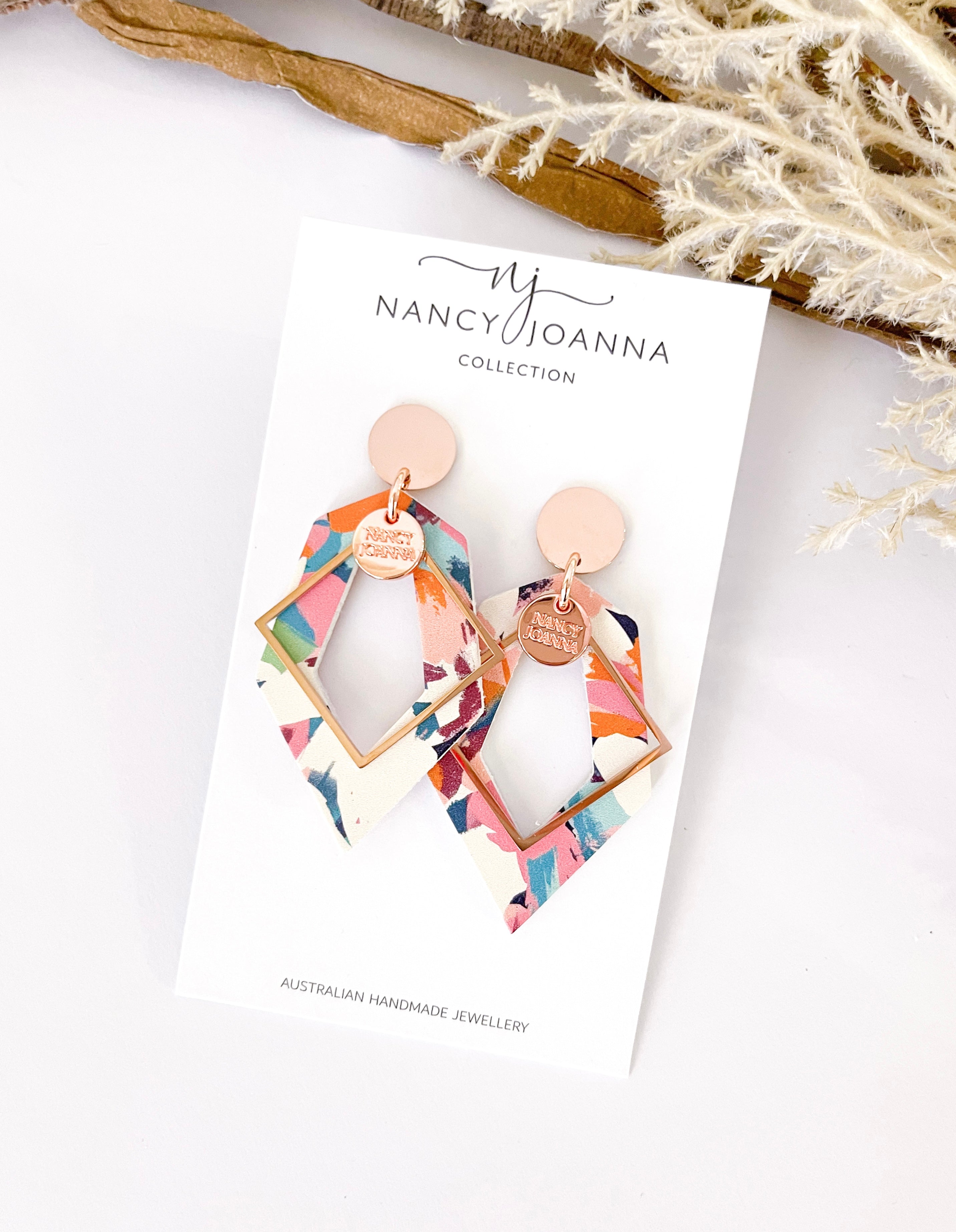 Dusty Pink Paint Stroke Geos – Nancy Joanna