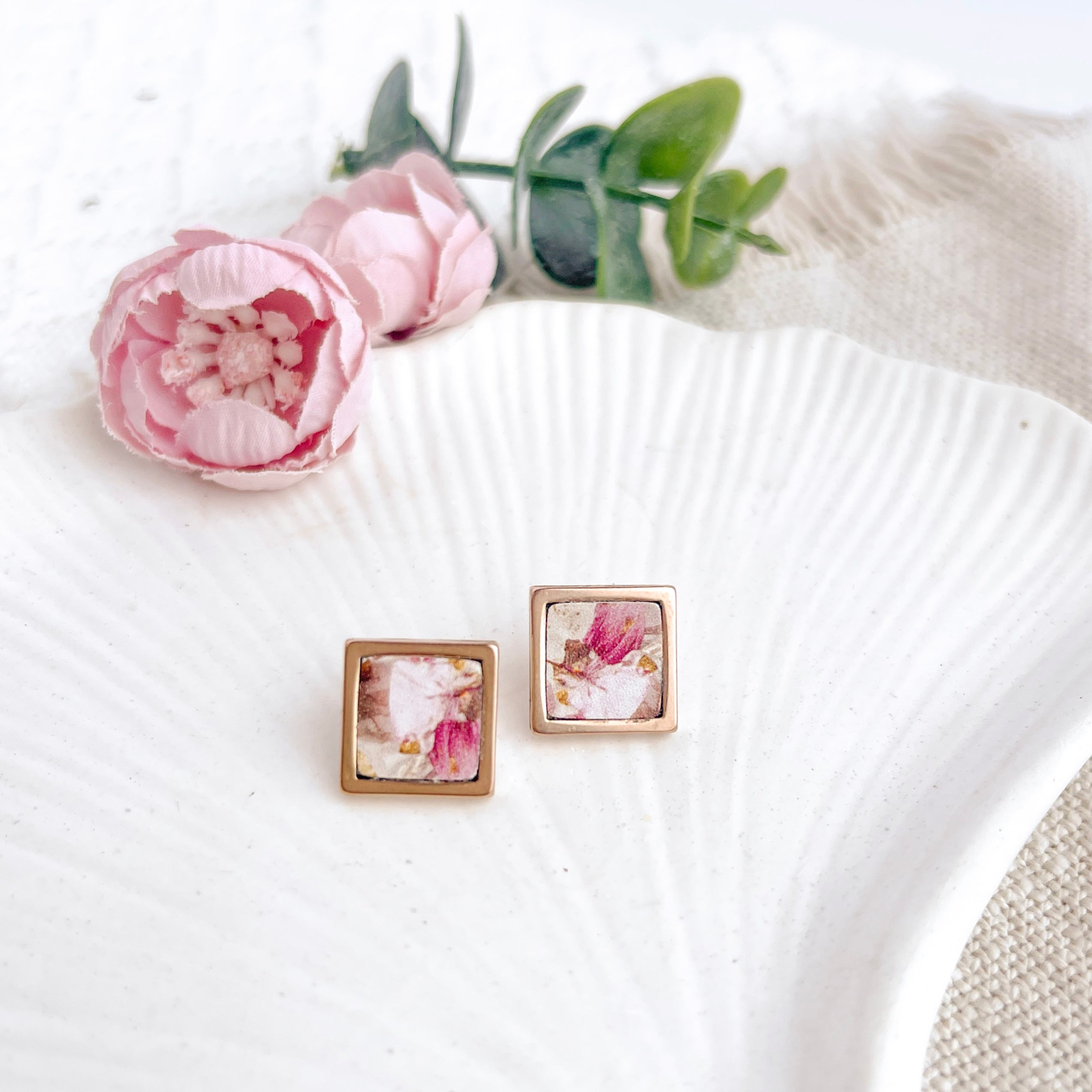 Ruby Rose Square Studs – Nancy Joanna